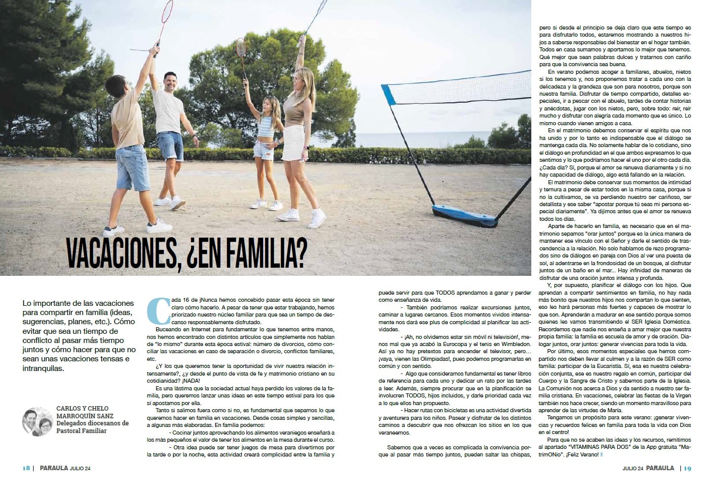 Vacaciones, ¿en familia? - Archidiócesis de Valencia